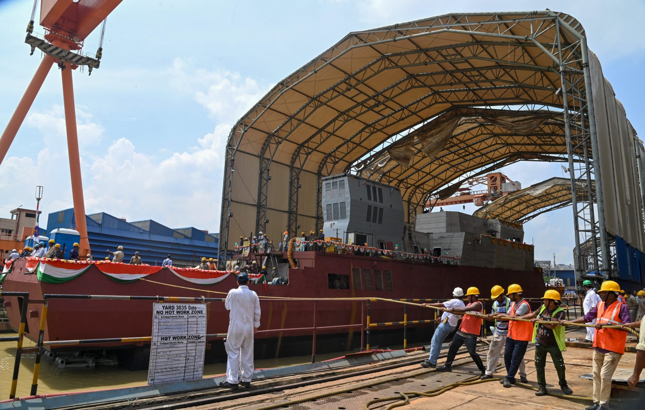 GRSE launches final ship ‘Ajay’ in Indian Navy’s anti-submarine warfare ...