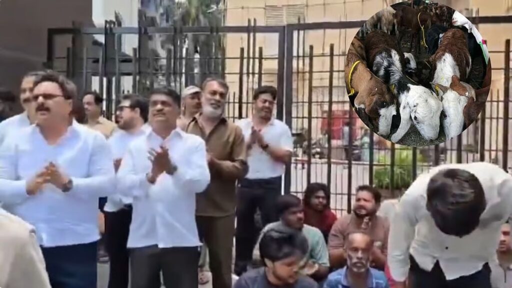 Pig brought to Mira Road housing society during protest against ...